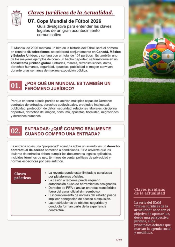 Claves jurídicas del Mundial de Fútbol 2026 | ICAM